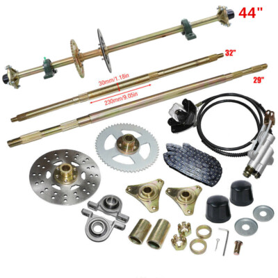 Go Kart Rear Live Axle Kit 29" 32" 44" Sprocket+Hub+Brake Assembly ...