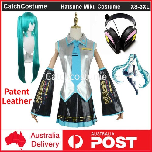 Deluxe Hatsune Miku Costume Vocaloid Cosplay Uniform Headset Wig ...