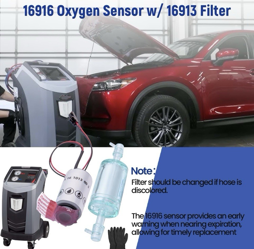 16916 Oxygen Sensor w/16913 Filter for Robinair R-1234yf 16990/16995 ...