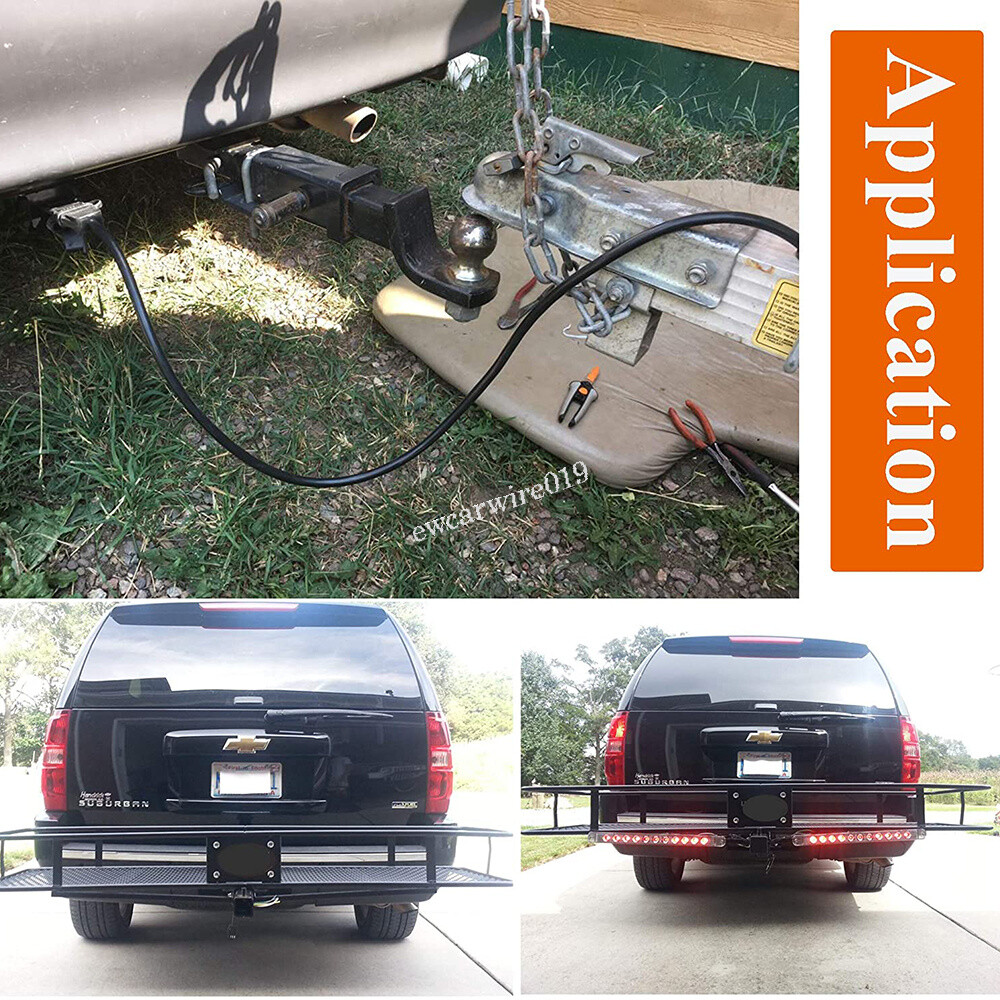 4 Way Trailer Connector 10ft Wiring Harness Jacketed Extension Cable ...