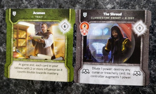 Vindication: Man Vs Meeple 2022 Rare Kickstarter Promo Cards Shroud & Acumen NEW | eBay