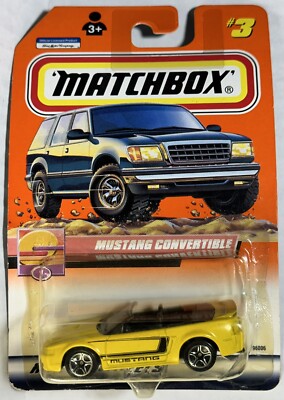 Matchbox Yellow Mustang Convertible #3 1999 Open Road Car | eBay