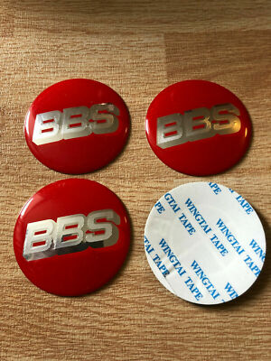 4x Stickers Caps 60mm 6.0cm For BBS Wheel Cap Centre Emblem Sticker Red ...