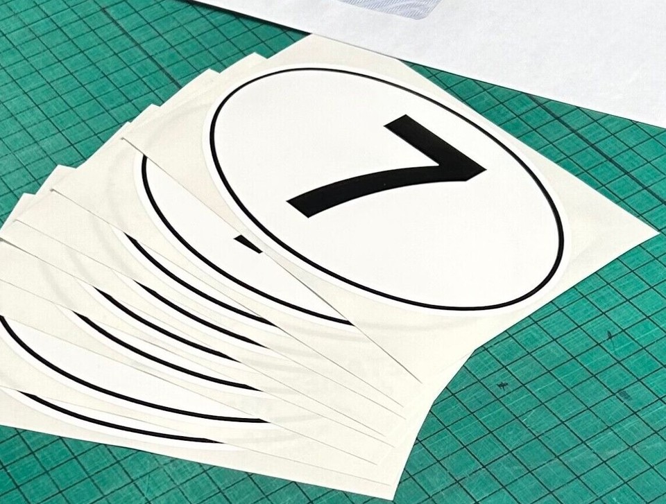 Wheelie Bin House Number Stickers - White - Super Sticky - A set of 4 ...