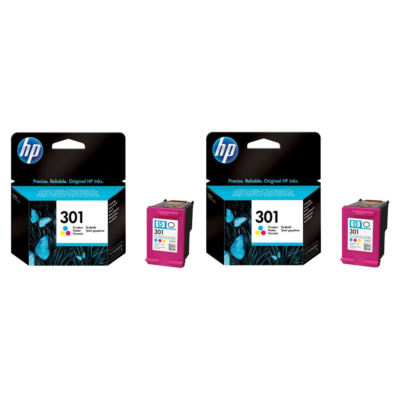 2x Original HP 301 Colour Ink Cartridges For DeskJet 2514 Inkjet ...