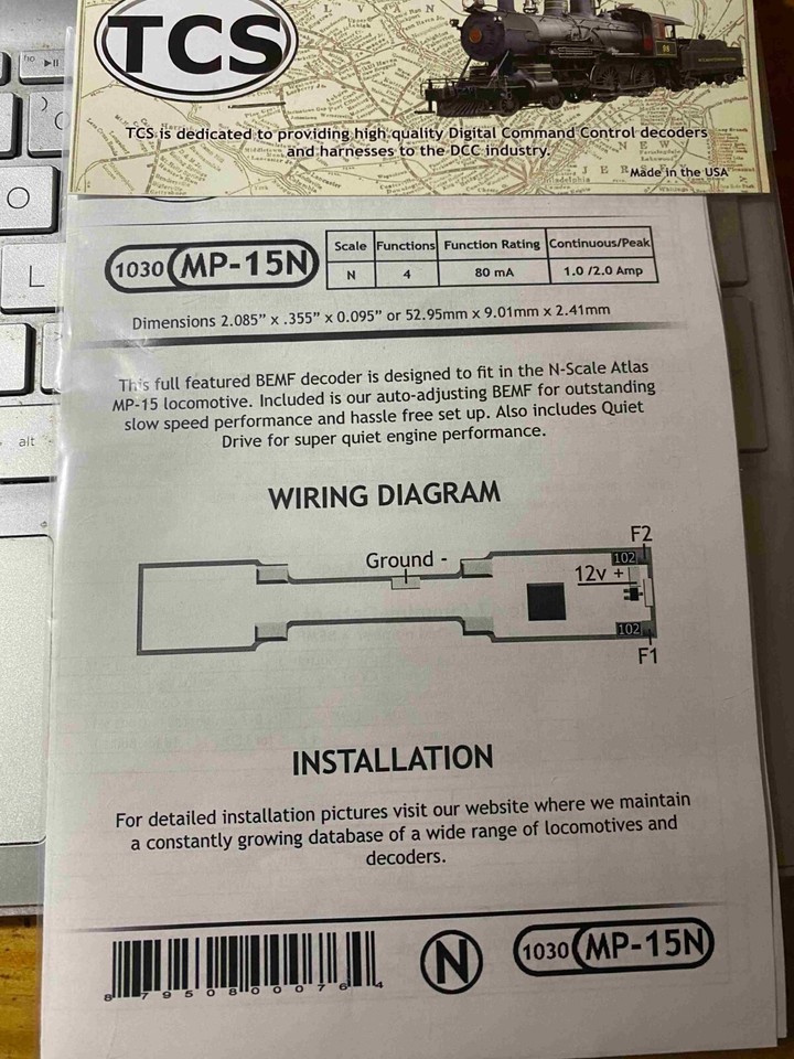 TCS N Scale Decoders for Atlas & Kato/Wire & KA-N1 KA | eBay