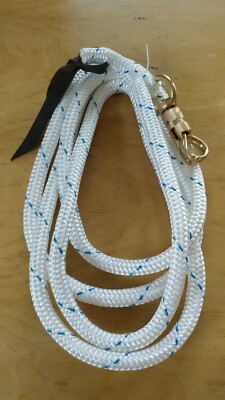 10' WHITE W/BLUE TRACERS TRAINING YACHT ROPE LEAD FOR PARELLI METHOD | eBay