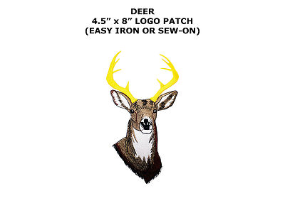 Iron On Embroidered Applique Patch Whitetail Deer Buck Head 8 Point | eBay