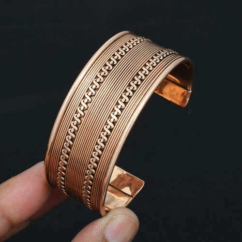 Pure Copper Bracelet Arthritis Pain Energy Therapy Cuff Twist For Gift ...