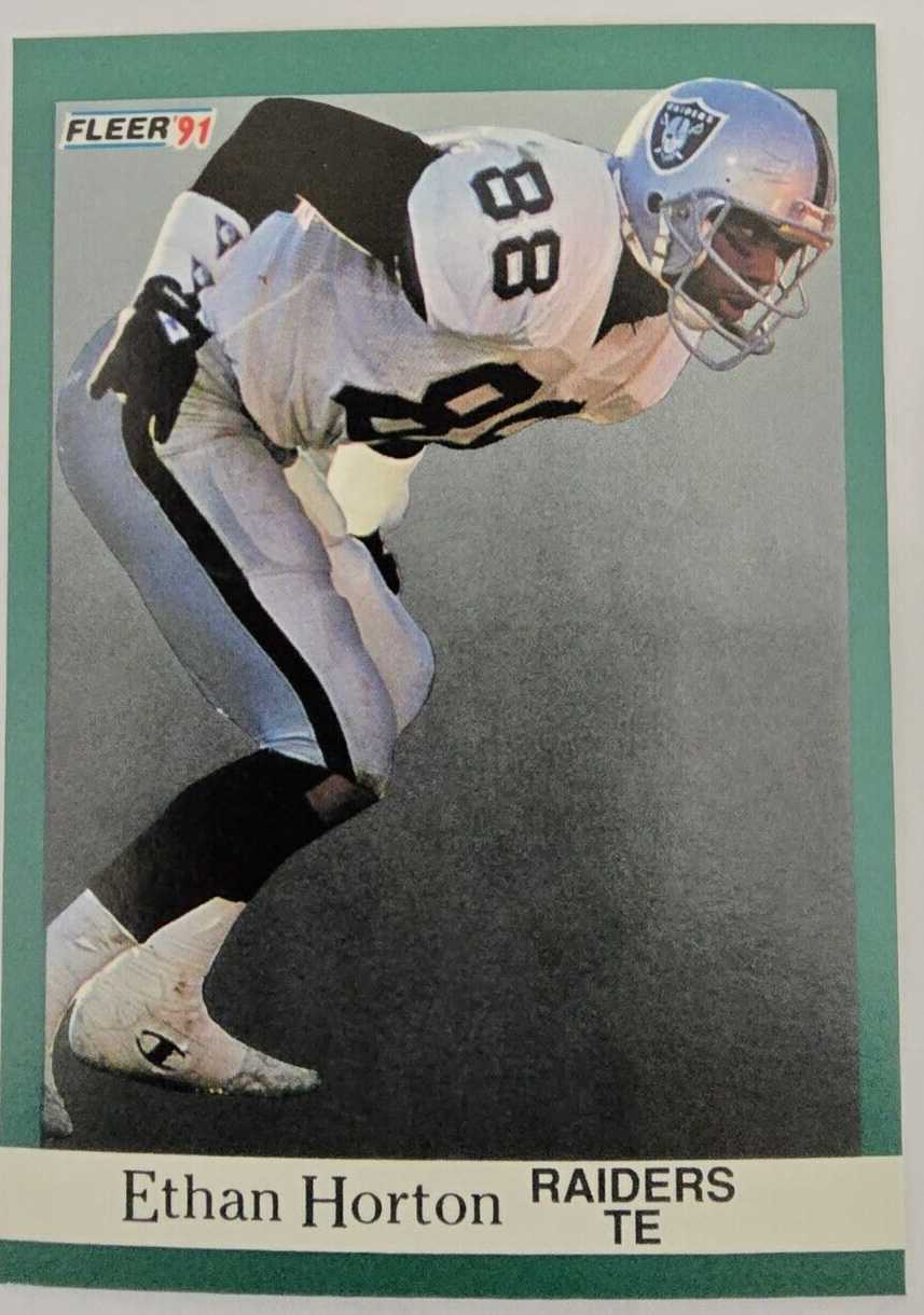 Football, Ethan Horton, 1991 Fleer, Oakland Raiders, TE, Card # 109 | eBay