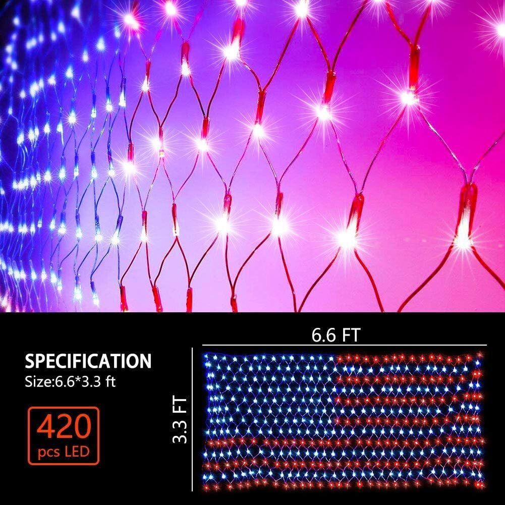 American Flag Net Lights 420 LED American Flag Net Lights | Waterproof