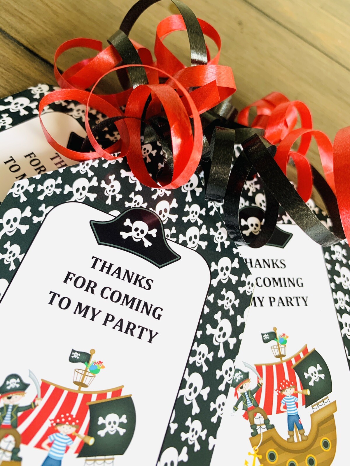10 Personalised PIRATE Favours party bag tags swing tags gift labels ...