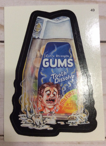 Topps Wacky Packages Sticker Gums Tooth Dissolve Sticker Card 49 | eBay