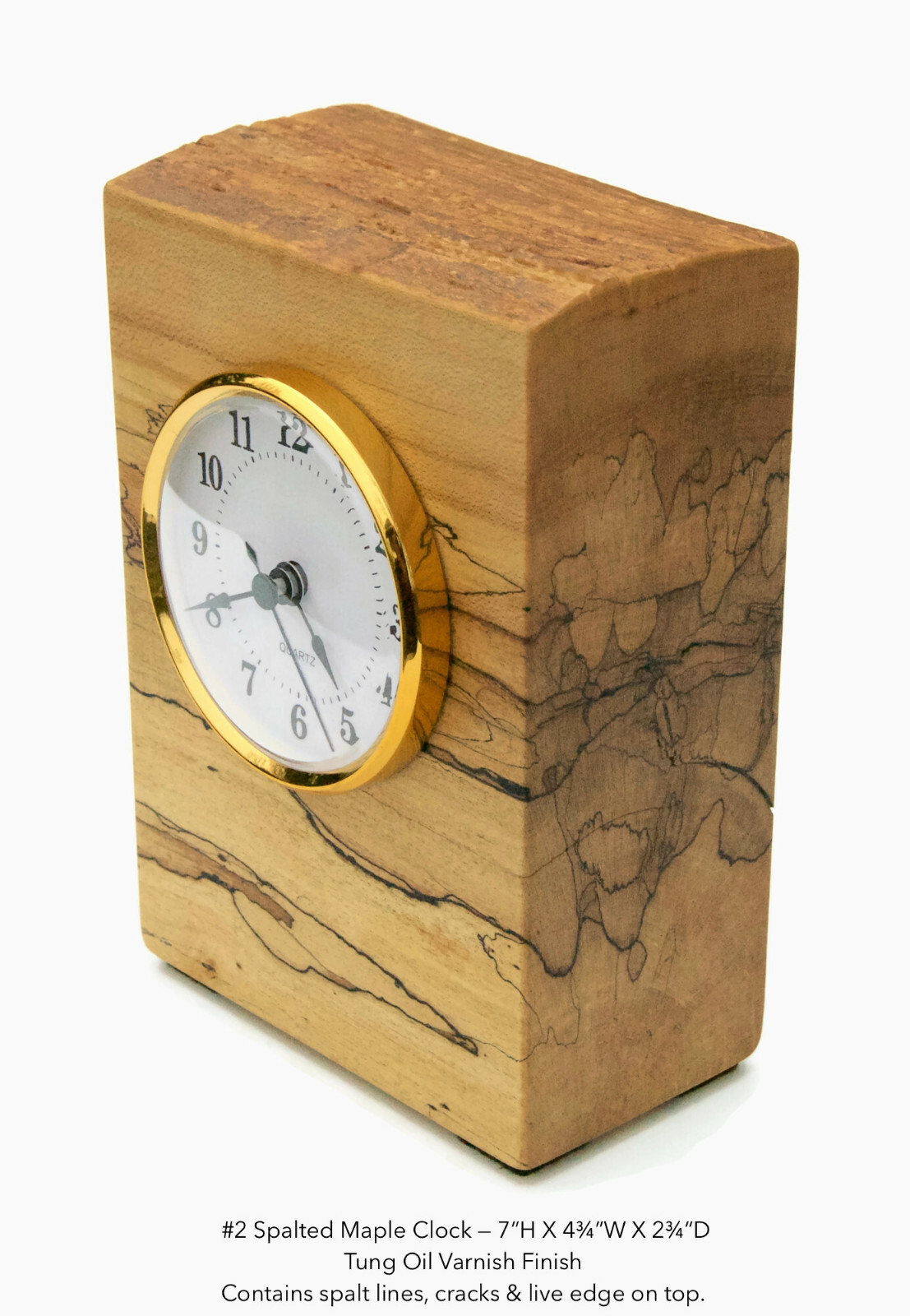 Spalted Maple Wood Clock with 3" Diameter Quartz Movement | eBay