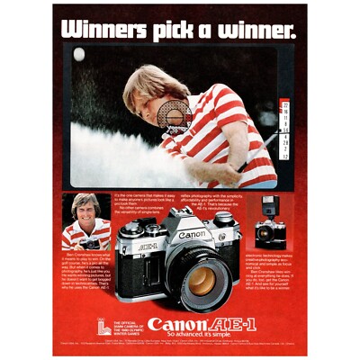 1979 Canon AE-1 SLR Film Camera Vintage Print Ad Ben Crenshaw Golf Sand ...