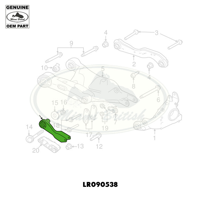 LAND ROVER REAR SUSPENSION ARM LEFT RANGE VELAR 18-20 LR128497 OEM | eBay
