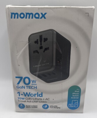 Momax Travel Adapter 70 W GaN TECH Universal All In One Travel Adapter ...