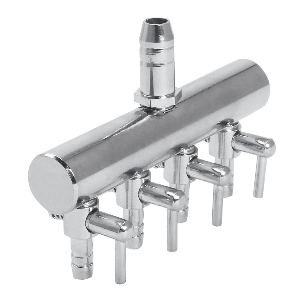 4 Way Aquarium Air Pump Valve Aquarium Air Line Splitter Metal Fish ...