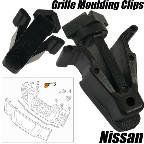 2x UPPER GRILLE MOULDING FIXING CLIPS FOR NISSAN NV200 FX35 CUBE ...