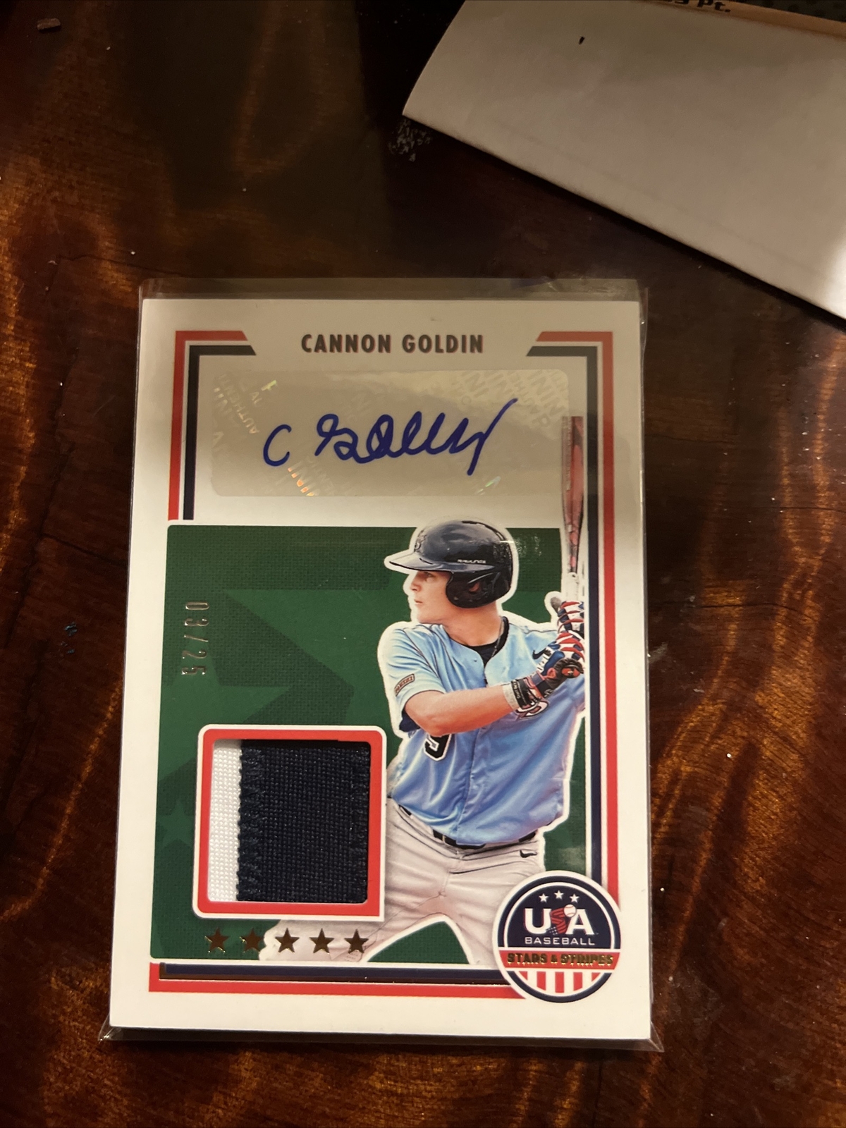 cannon goldin panini usa baseball stars and stripes autograph jersey ...
