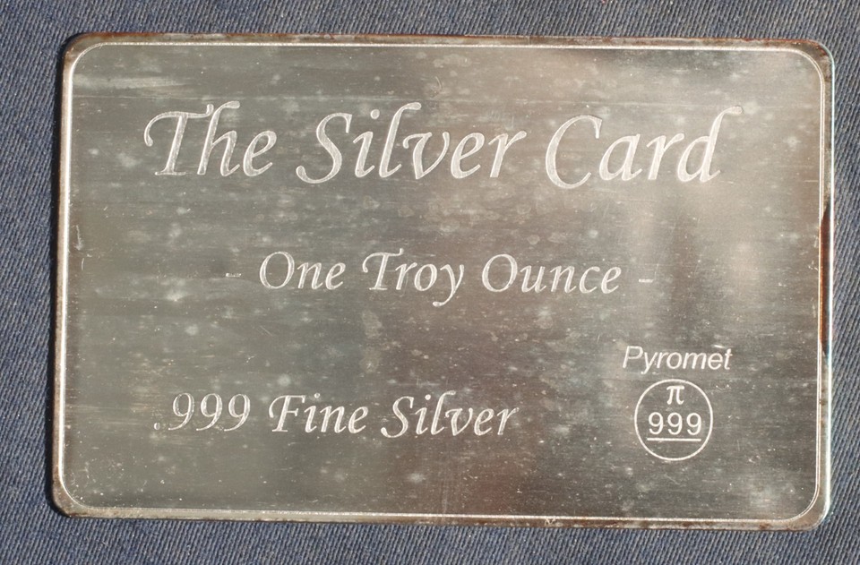 PYROMET SILVER CARD 1 OZ 0.999 FINE SILVER LOT 200212 | eBay