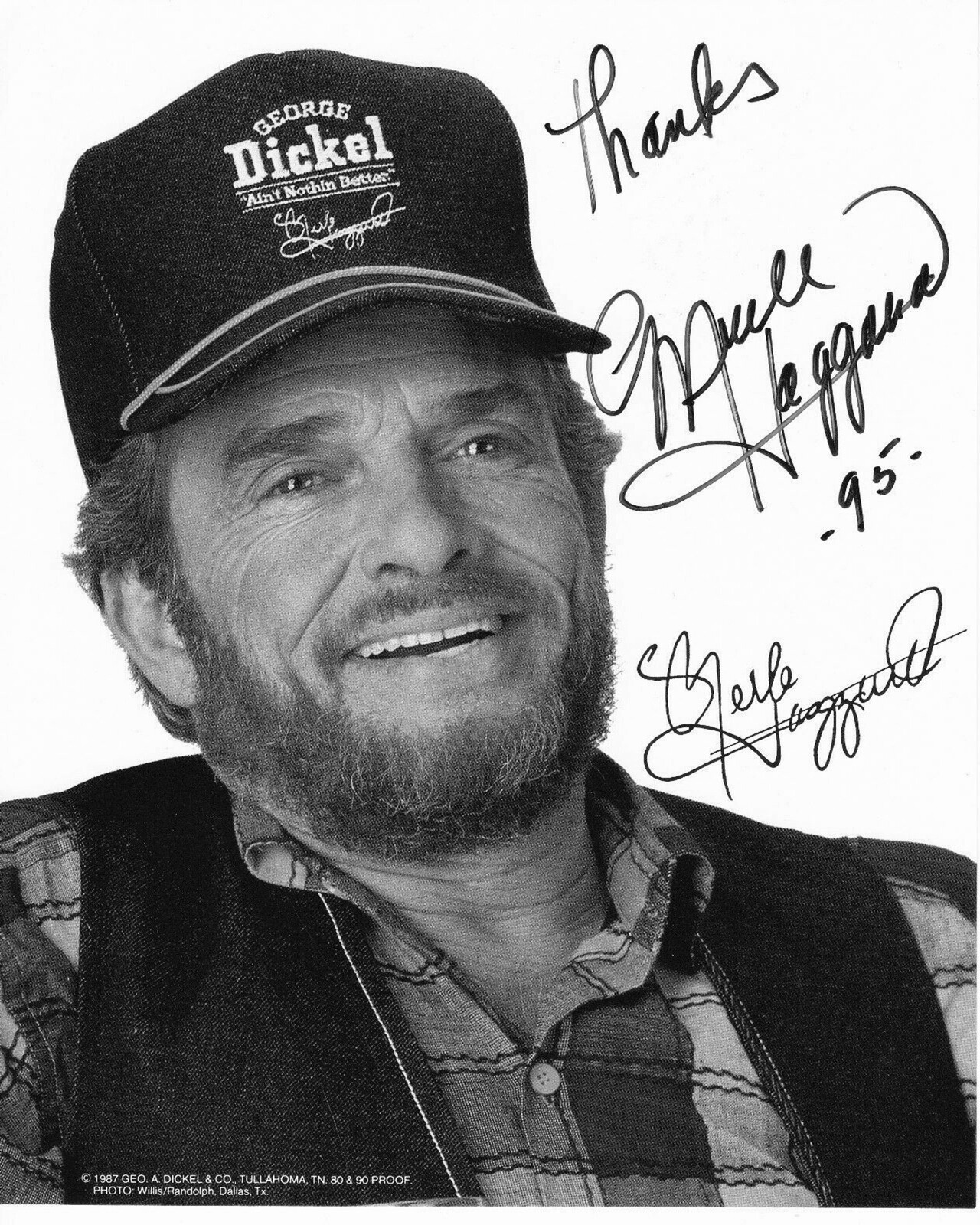 MERLE HAGGARD 8"X10" Black & White Autographed Photocopy | eBay