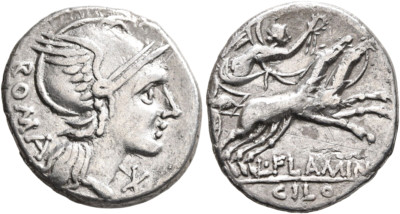 L. Flaminius Chilo, 109-108 BC. Denarius (Silver, 19 mm, 3.62 g, 7 h ...