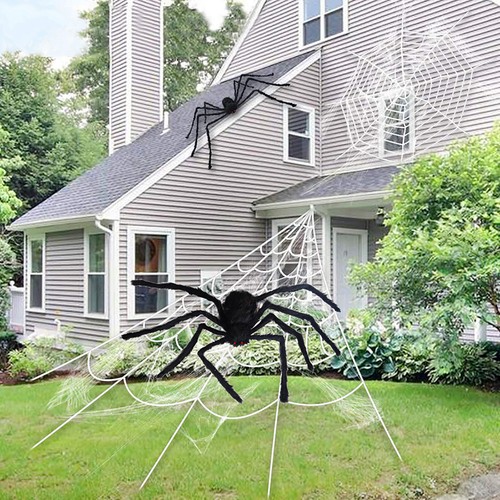 Halloween Decoration 125cm Black Spider Haunted House Outdoor Giant ...
