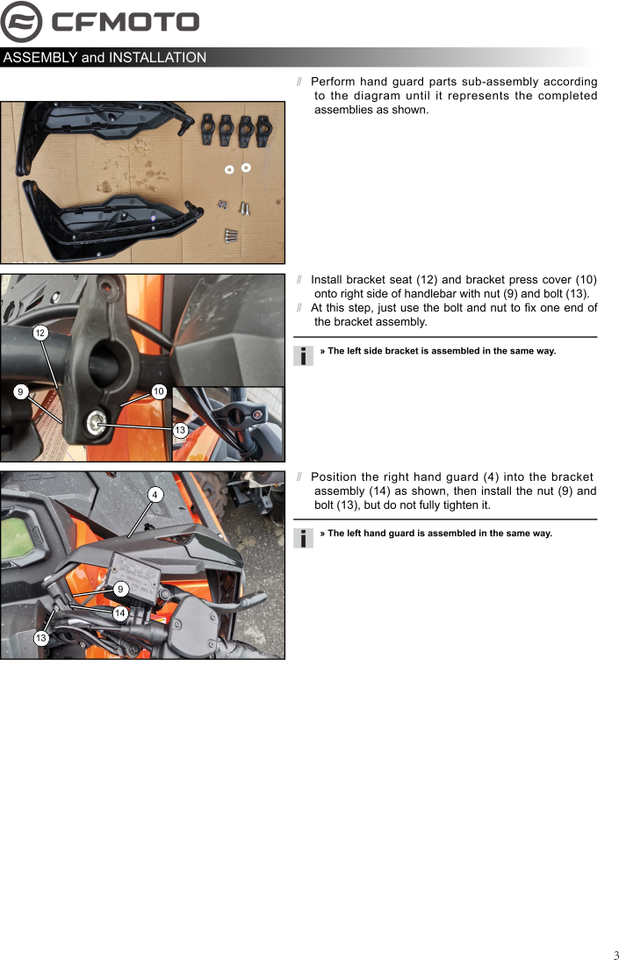 CFORCE ATV Handguard Kit Black, CFMOTO OEM (9AW-804700-2000) | eBay
