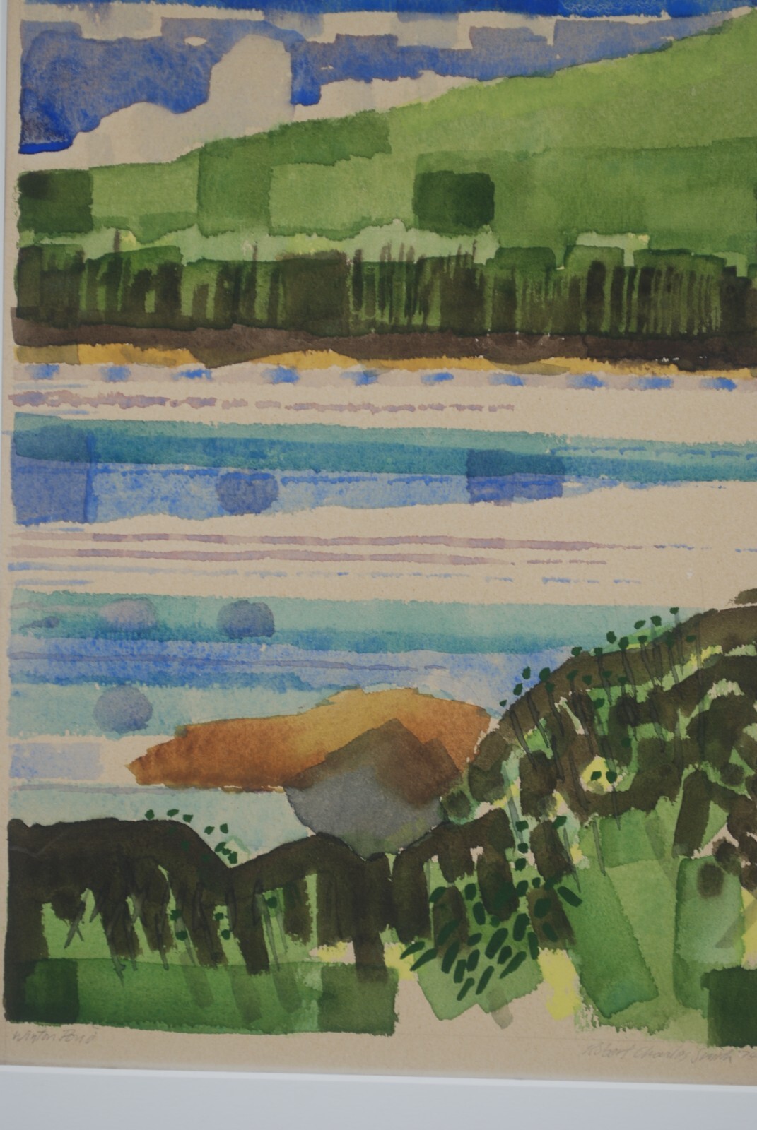 "Winton Pond" Robert C. Smith (1926-2018) Watercolor Painting 16.5"x19 ...