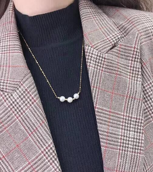 Genuine AAAA 7-8mm Natural White Akoya Round Pearl Smile Pendant ...