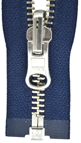 YKK Reversible Slider Zipper 50-100 cm 5 mm Metal Silver Navy Blue 1Way ...