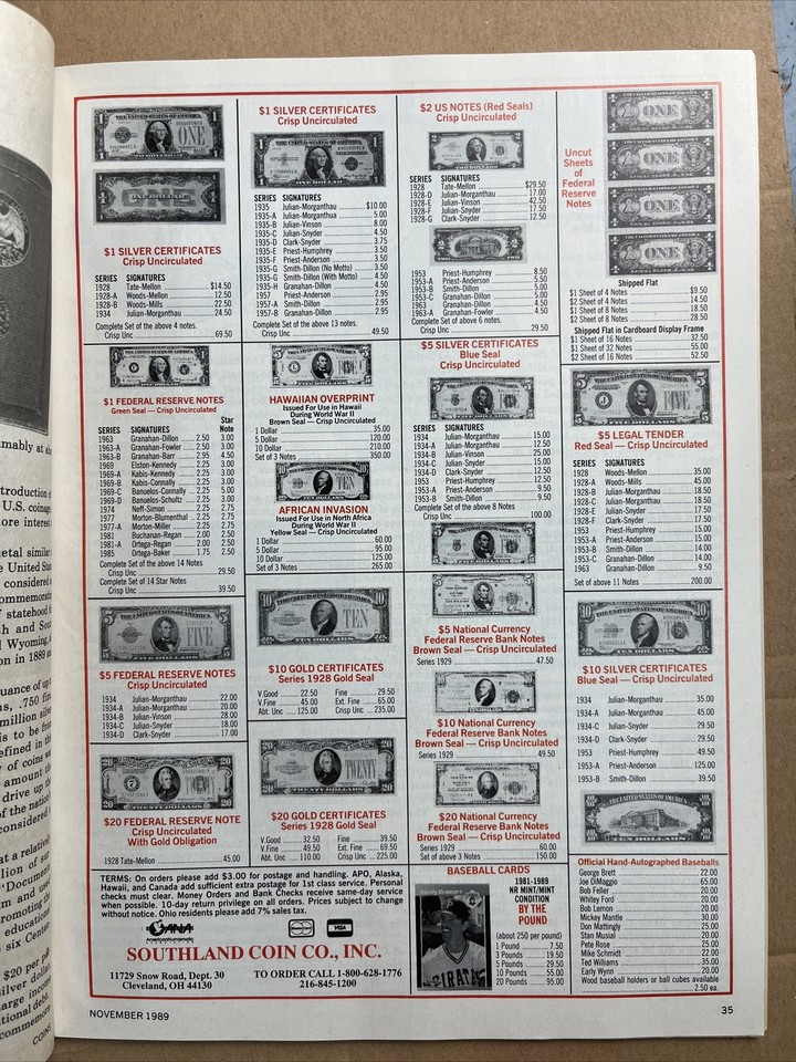 Coins Magazine November 1989 - U.S. Coin Price Guide - Coin Collector ...