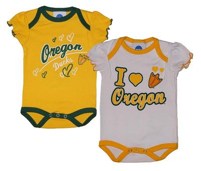 Oregon Ducks NCAA Newborn/Infant Girls 2-Pack Bodysuits Creeper Set | eBay