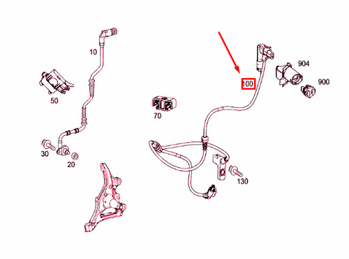 2008-2014 Mercedes-Benz C-Class W204 Front Right Brake Wear Indicator ...