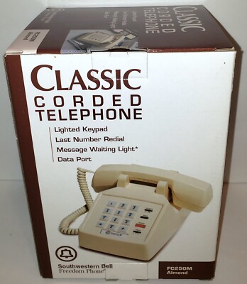 Vintage Southwestern Bell Freedom Phone FC250M ALMOND Classic Corded ...