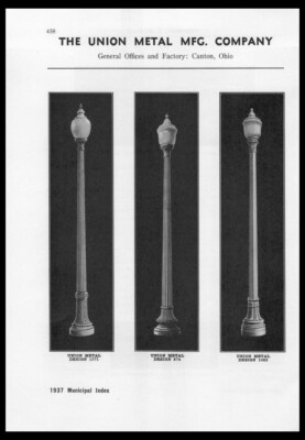 1937 Union Metal Mfg Street Lighting Canton OH Vintage trade print ad ...