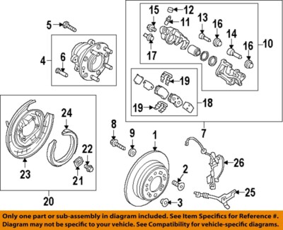 KIA OEM 16-20 Optima Rear Suspension Brake Components-Brake Pads ...