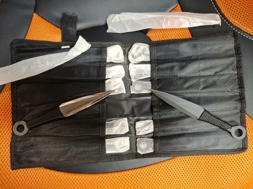 Pakistan 12 Piece Black & Silver 6.375 Fixed Blade Throwing Knives In ...