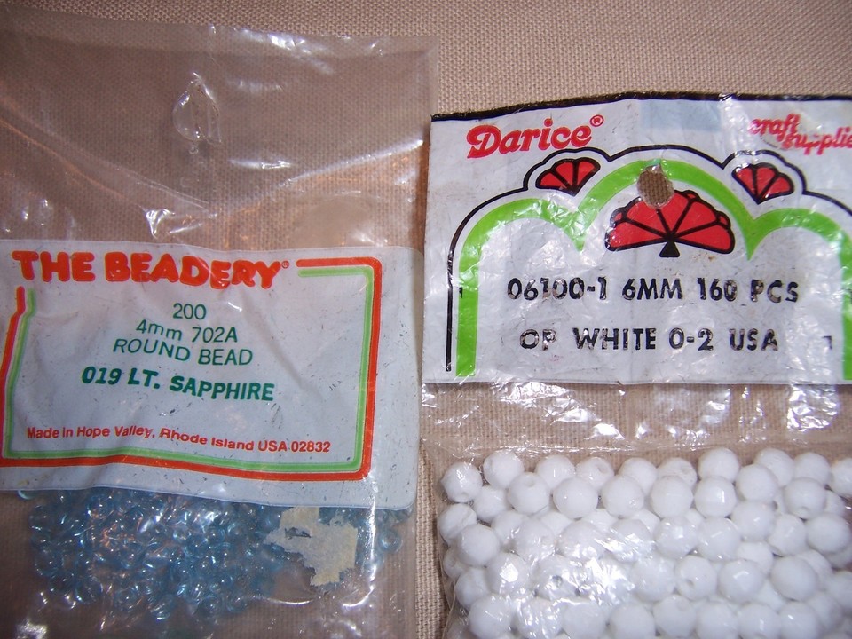 Mixed lot 1 lb 9/oz Darice beads Craft designer purple blue white make ...