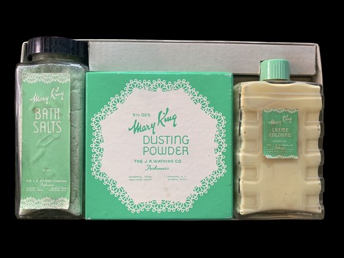 Vintage JR Watkins Co Bath Set Mary King Dusting Powder Balt Salts ...
