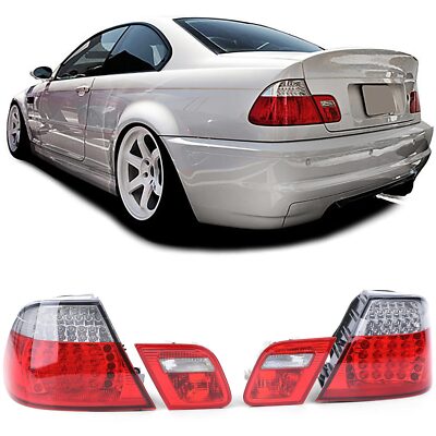 LED Rear Lights Set Facelift Look Red Clear for BMW 3er E46 Coupe 1999 ...