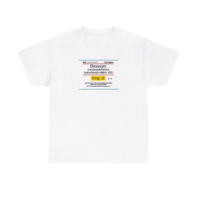 Desoxyn Methamphetamine Drug Label Gildan Unisex Heavy Cotton Tee | eBay