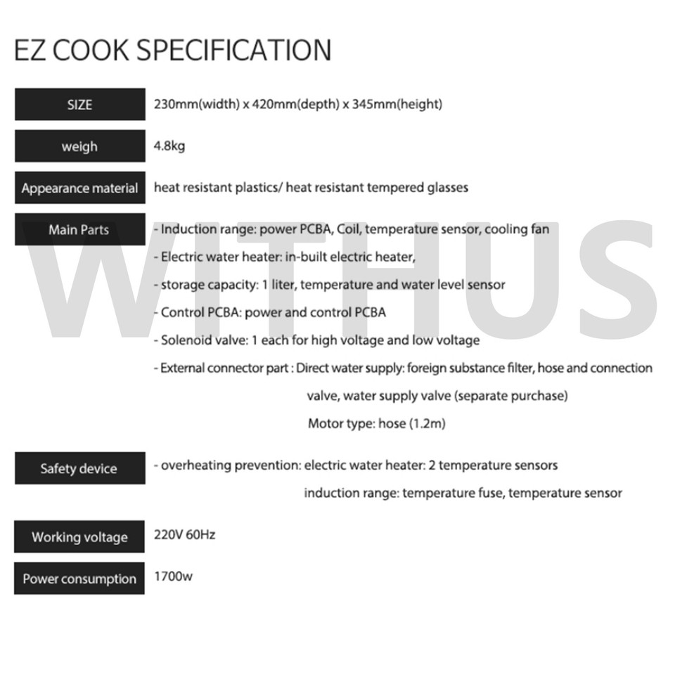 EZ COOK IH5600 Easy Cook Ramen Cooker Motor Type/General Type "220V ...