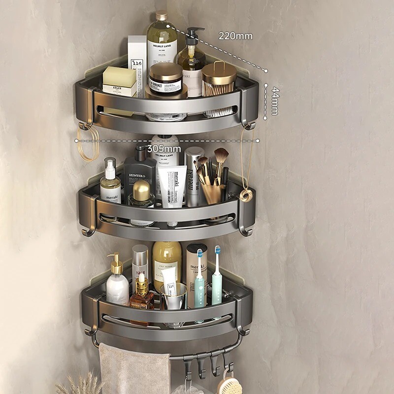 Adhensive Bathroom Shampoo Holder Shower Caddy Shelve Storage Organizer ...