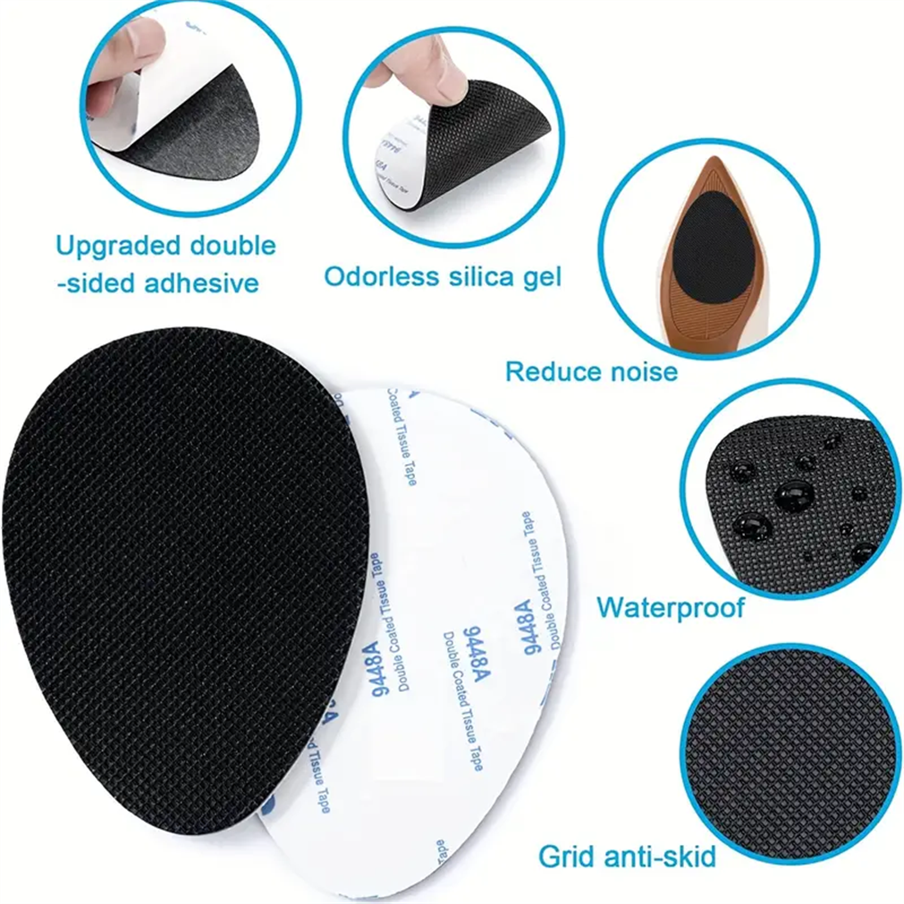 2 Self-Adhesive Anti-Slip Stick on Shoe Grip Pads Non-Slip Rubber Sole ...