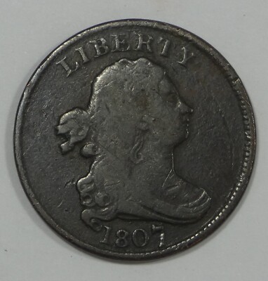 1807 Draped Bust Half Cent FINE 1/2c | eBay