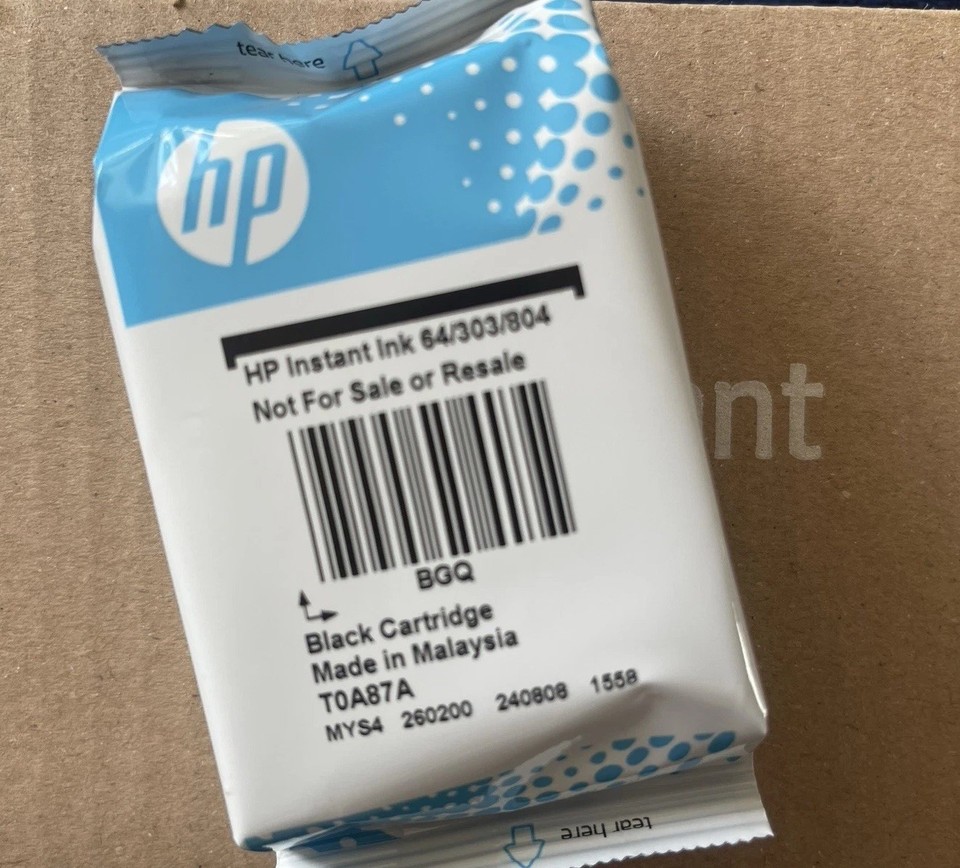 HP Instant Ink 63/302/65/304 Black Cartridges – Genuine OEM, Sealed ...