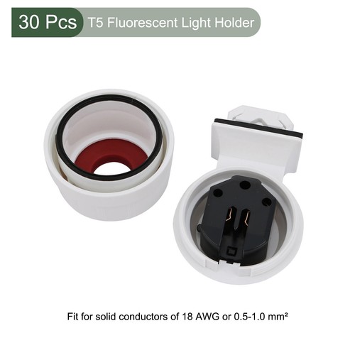 8Pc Light Holder,T5 Lamp Socket G5 Base Single Head Socket(White,2A,AC ...