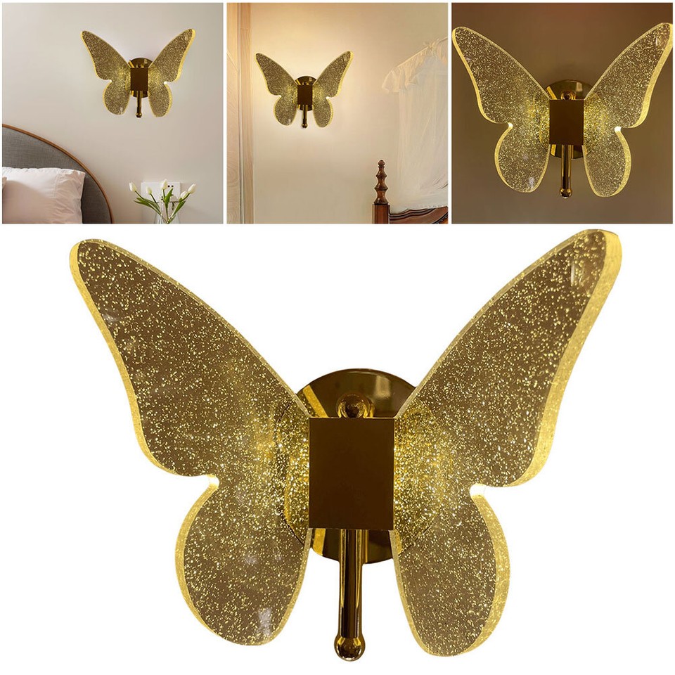 Acrylic Butterfly LED Wall Sconce Dimmable Ceiling Lamp Wall Light ...